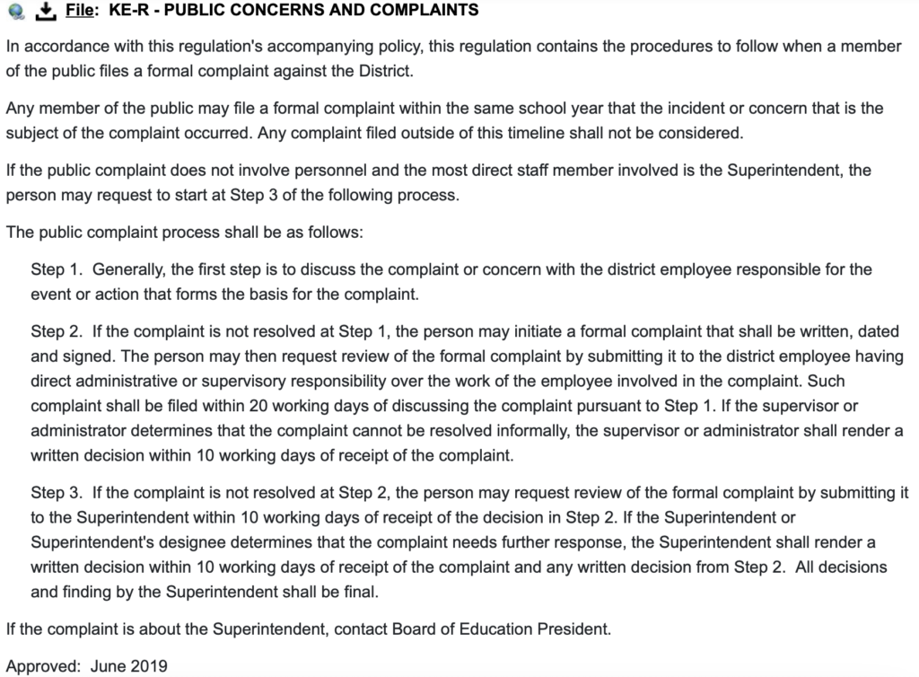 Filing a Complaint - Support Woodland Park Schools